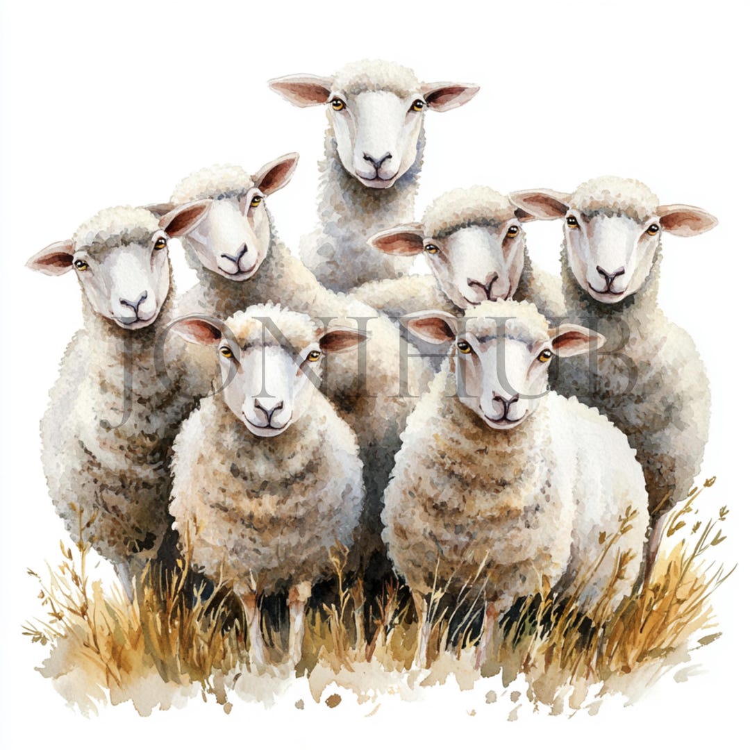 Farmyard Sheep Clipart | 10 High Quality Jpg's | Digital Download ...