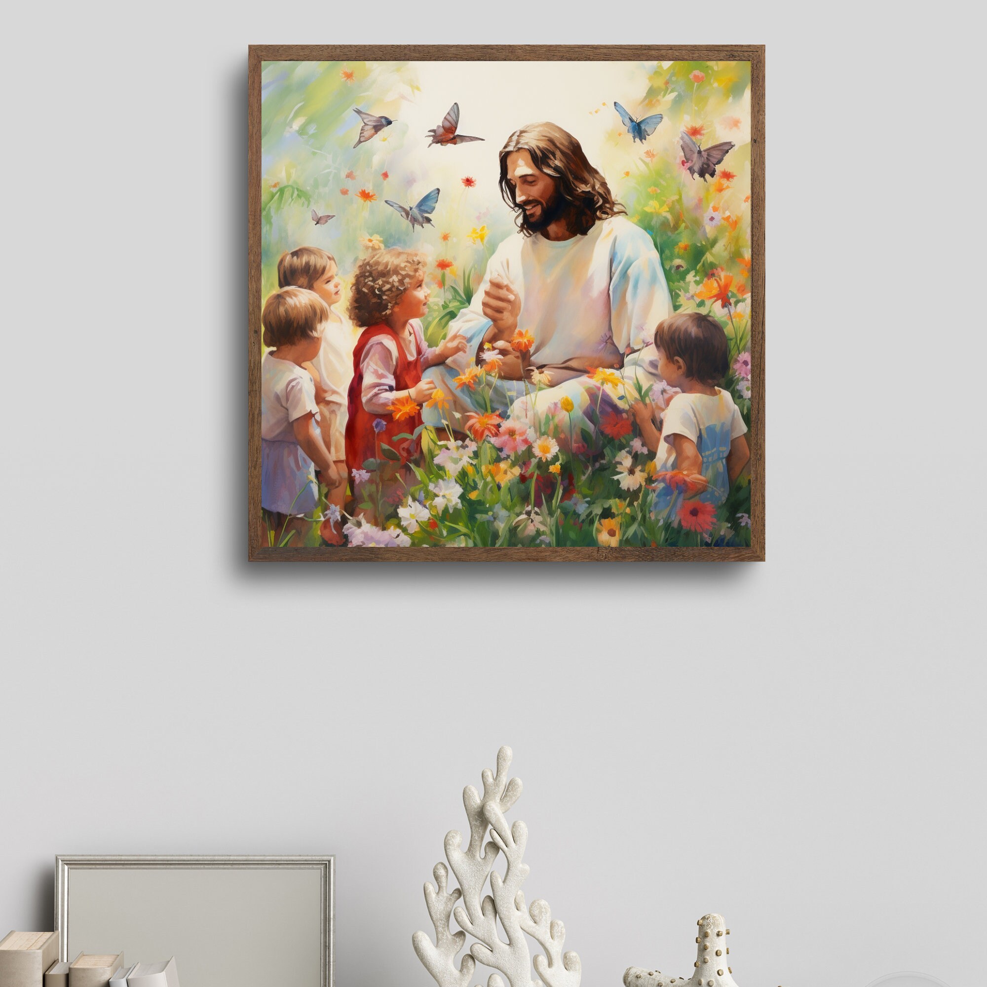 Jesus Christ Teaches Kids, Jesus With Little Children Painting, Jesus ...