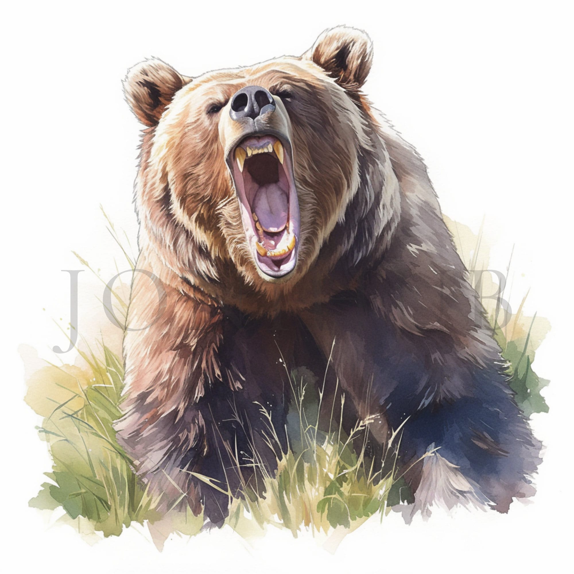Roaring Bear Clipart 10 High Quality Jpgs Digital Download Card Making ...
