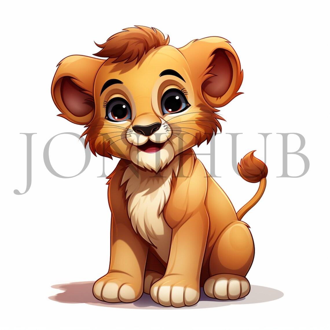 Cute Lion Cub Clipart 10 High Quality Jpg's Digital Download Adorable ...
