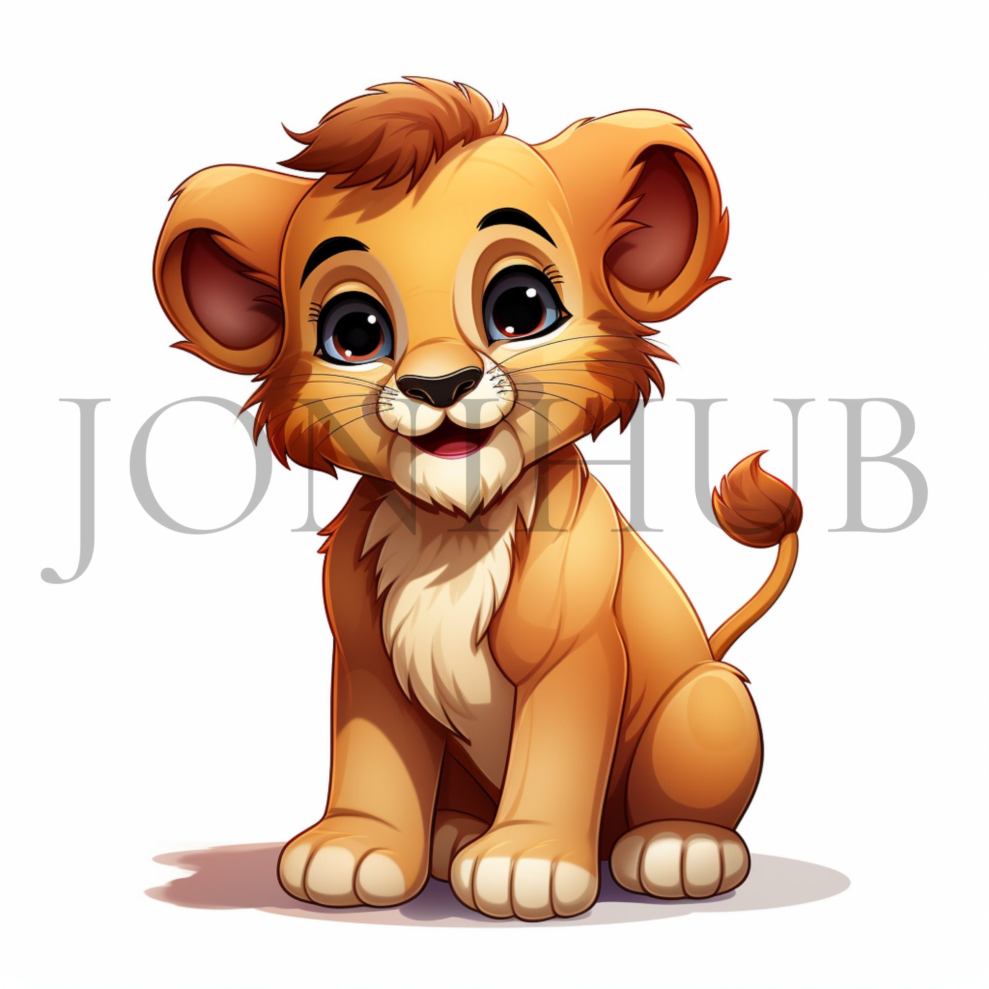 Cute Lion Cub Clipart 10 High Quality Jpg's Digital Download Adorable ...