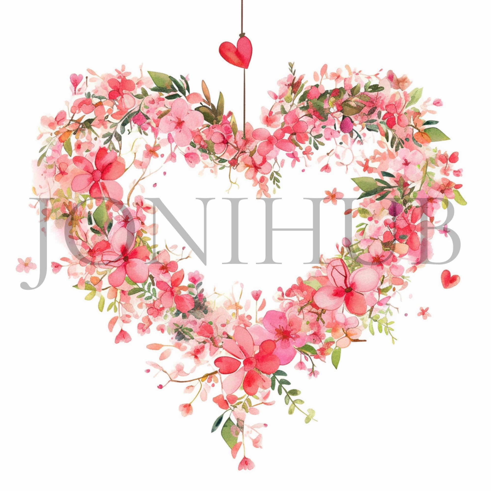 Hanging Hearts Clipart | 10 High Quality Jpg's | Digital Download ...