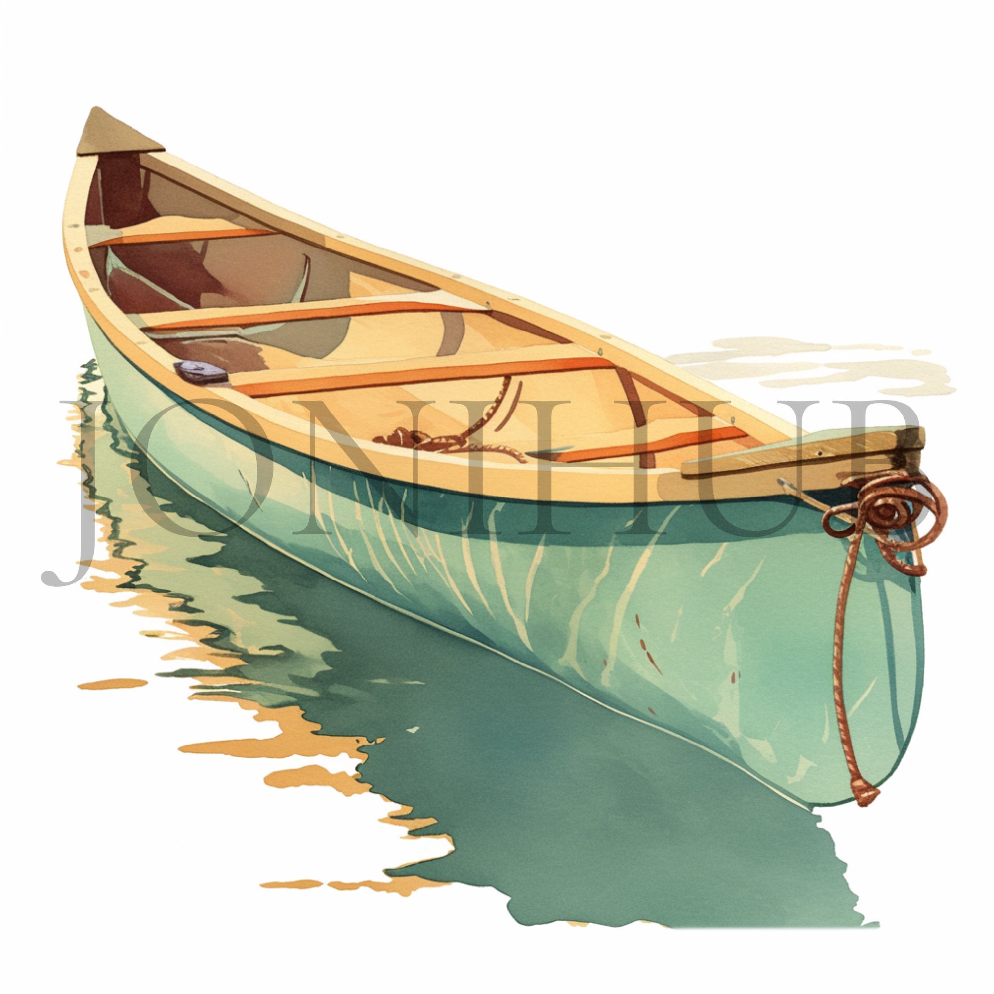 Vintage Canoe Clipart 10 High Quality Jpg's Digital Download Retro ...