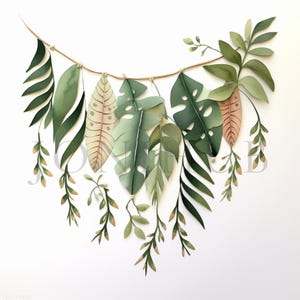 Boho Leaves Decor Clipart | 10 High Quality Jpgs | Instant Digital ...