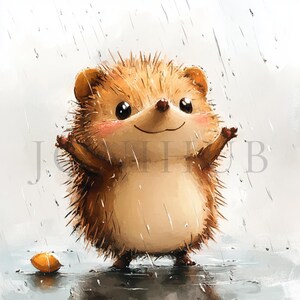 Hedgehog Rainy Clipart | 10 High Quality JPG | Digital Download | Junk ...