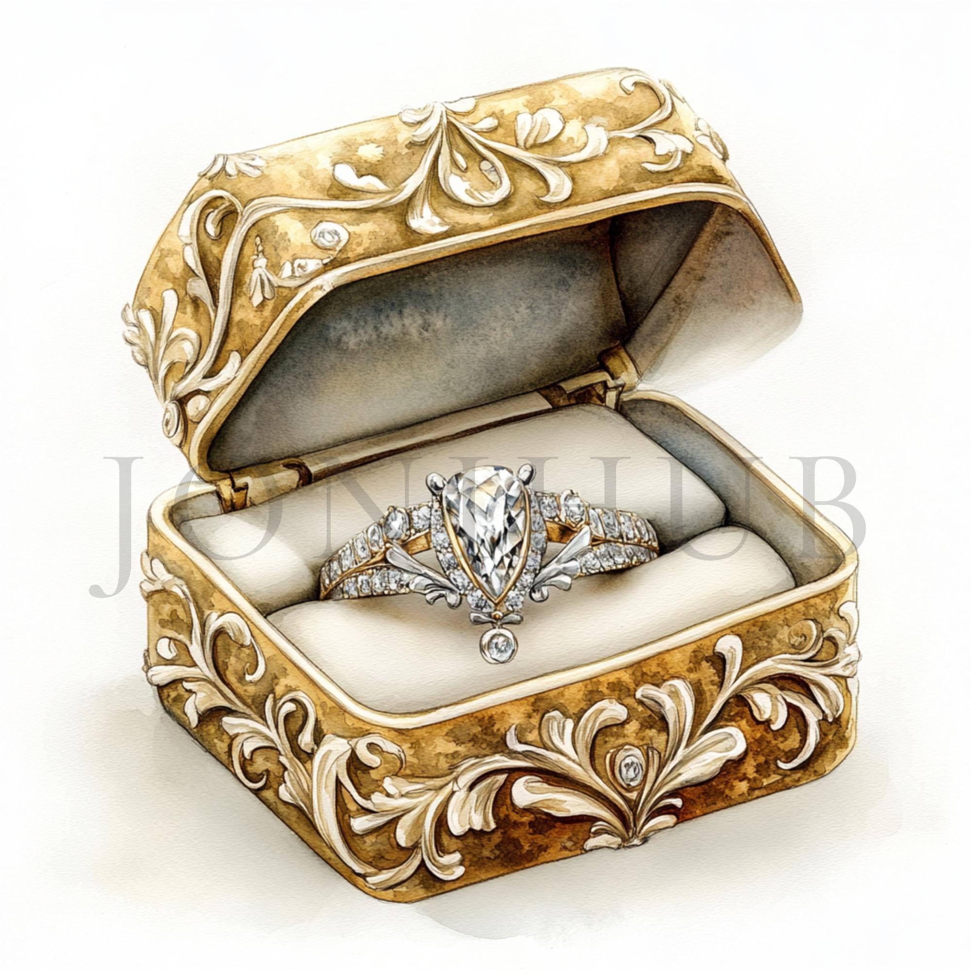 Engagement Ring Box Clipart | 10 High Quality Jpgs | Digital Download ...