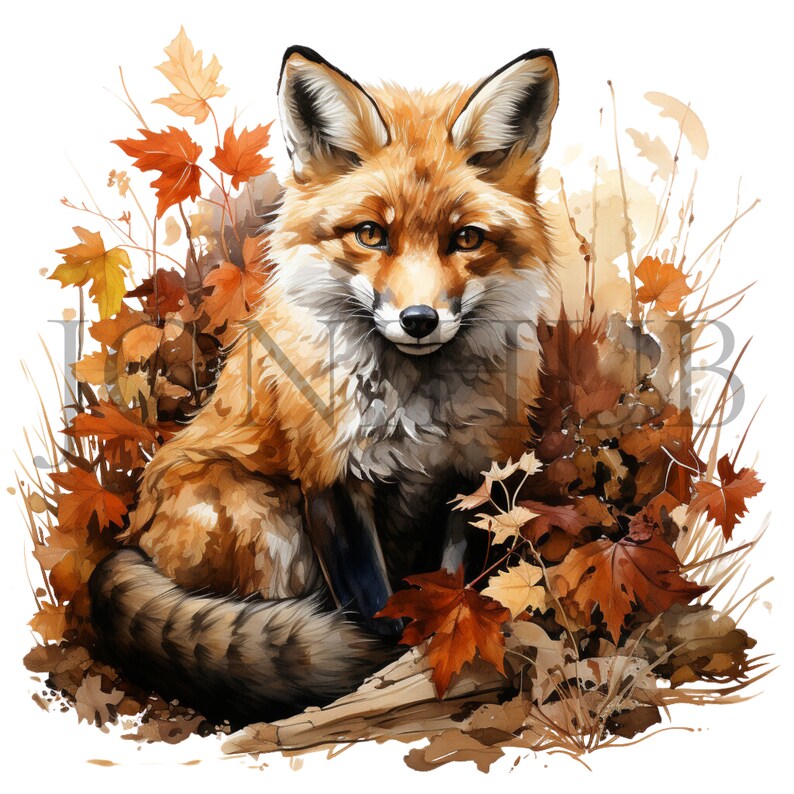 Autumn Foxes Clipart 10 High Quality Jpg's Digital Download Autumn ...