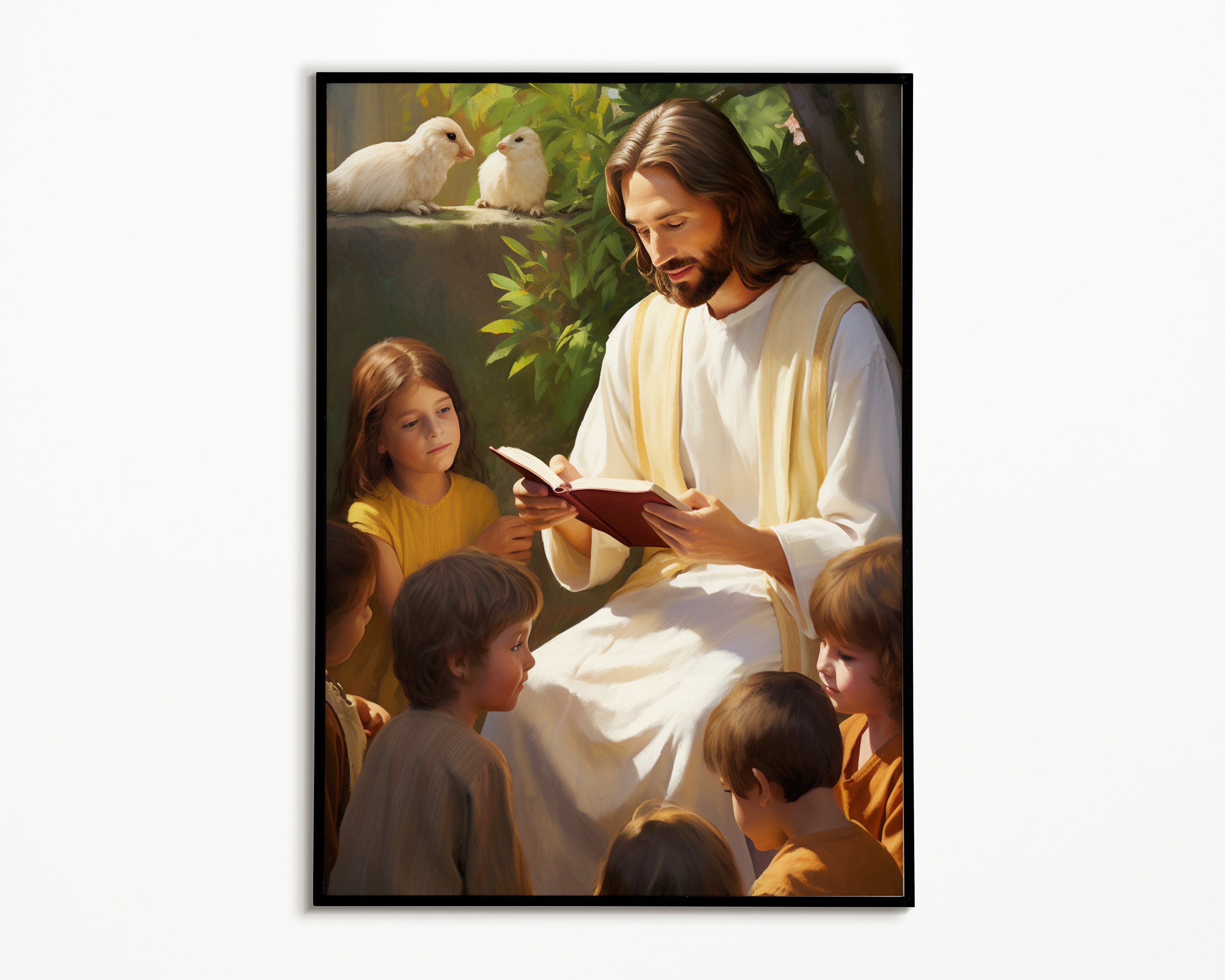 Jesus With Kids | Printable | Baptism Gift | Christian Gift | Printable ...