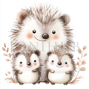 Hedgehog Family Cartoon Clipart | 10 High Quality Jpgs | Digital ...
