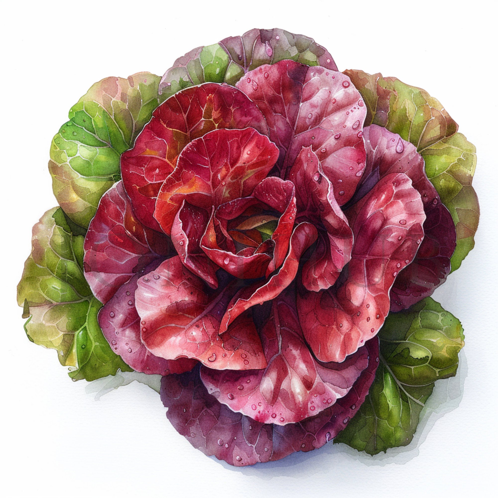 Watercolor Lettuce Clipart 10 High Quality Jpg's Digital Download ...