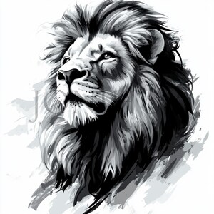 Lion Greyscale Clipart | 10 High Quality Jpg's | Digital Download ...