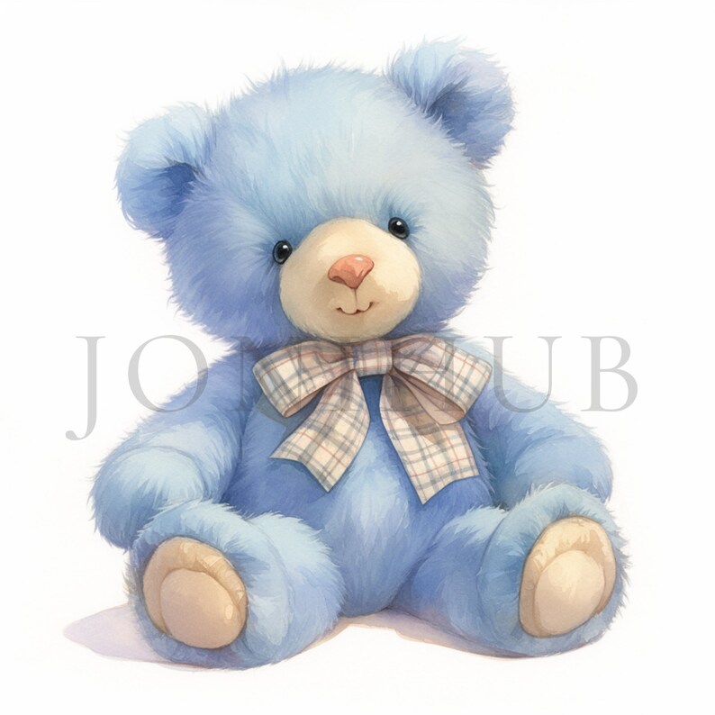 Blue Teddy Bear Clipart | 10 High Quality Jpgs | Digital Download ...