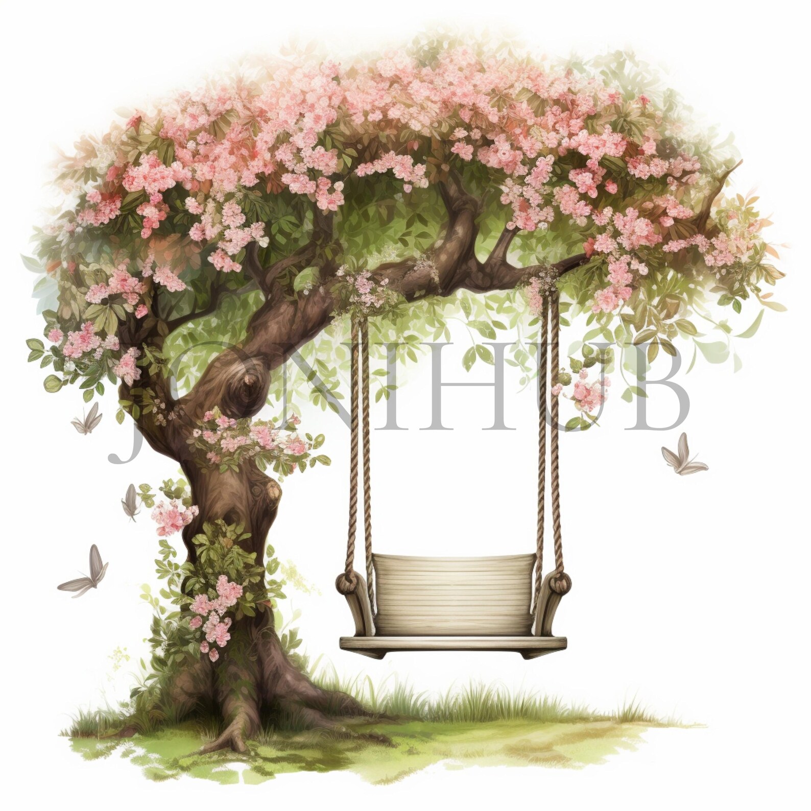 Swing in Tree Clipart 10 High Quality Jpgs Digital Download Outdoor ...