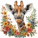 Floral Giraffes Clipart | 10 High Quality Jpgs | Digital Download ...