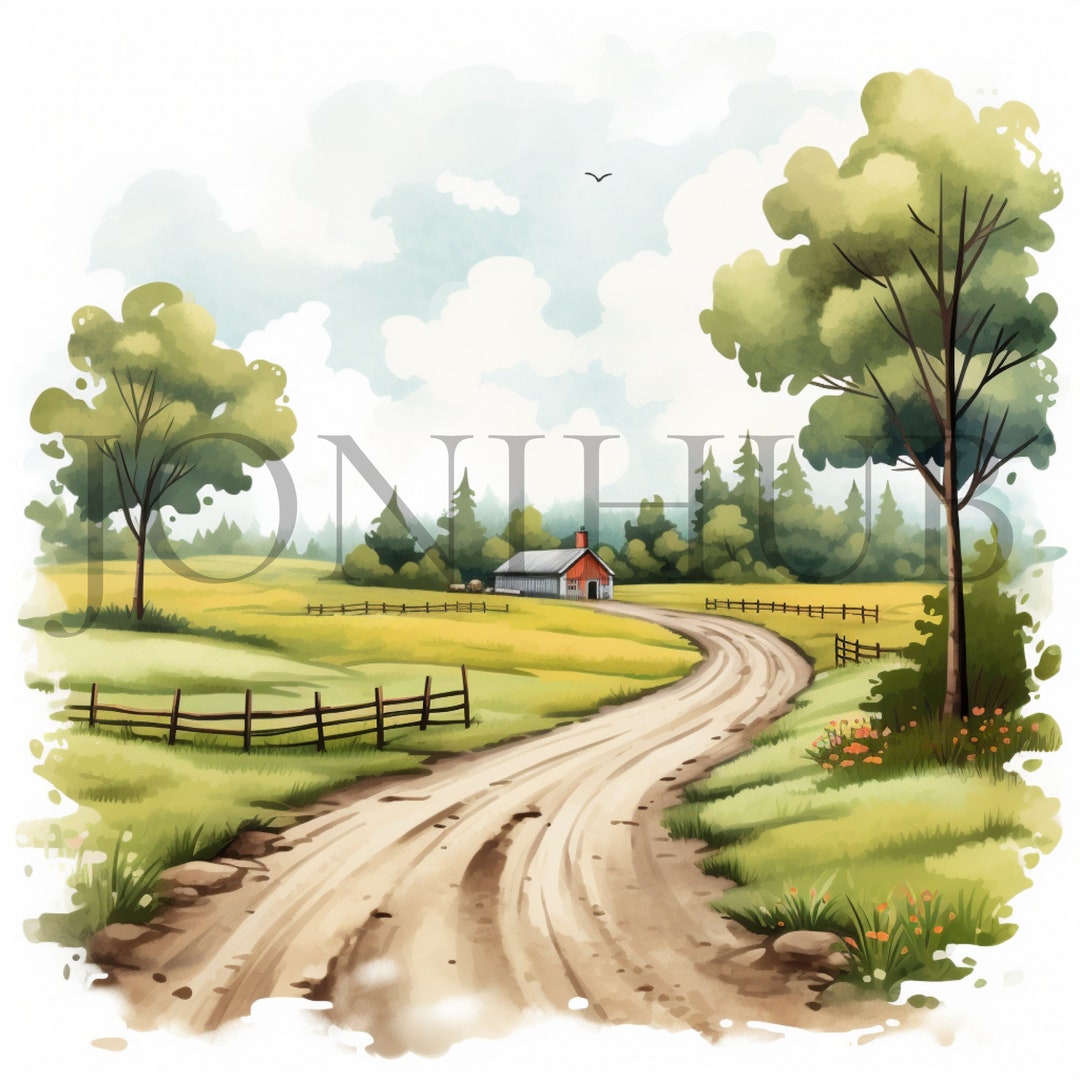 Country Lanes Clipart | 10 High Quality Jpgs | Digital Download ...