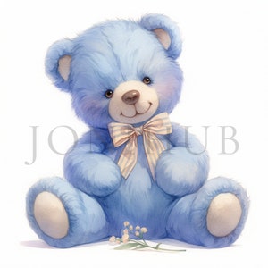 Blue Teddy Bear Clipart | 10 High Quality Jpgs | Digital Download ...