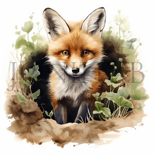 Fox in the Den Clipart | 10 High Quality Jpgs | Digital Download ...