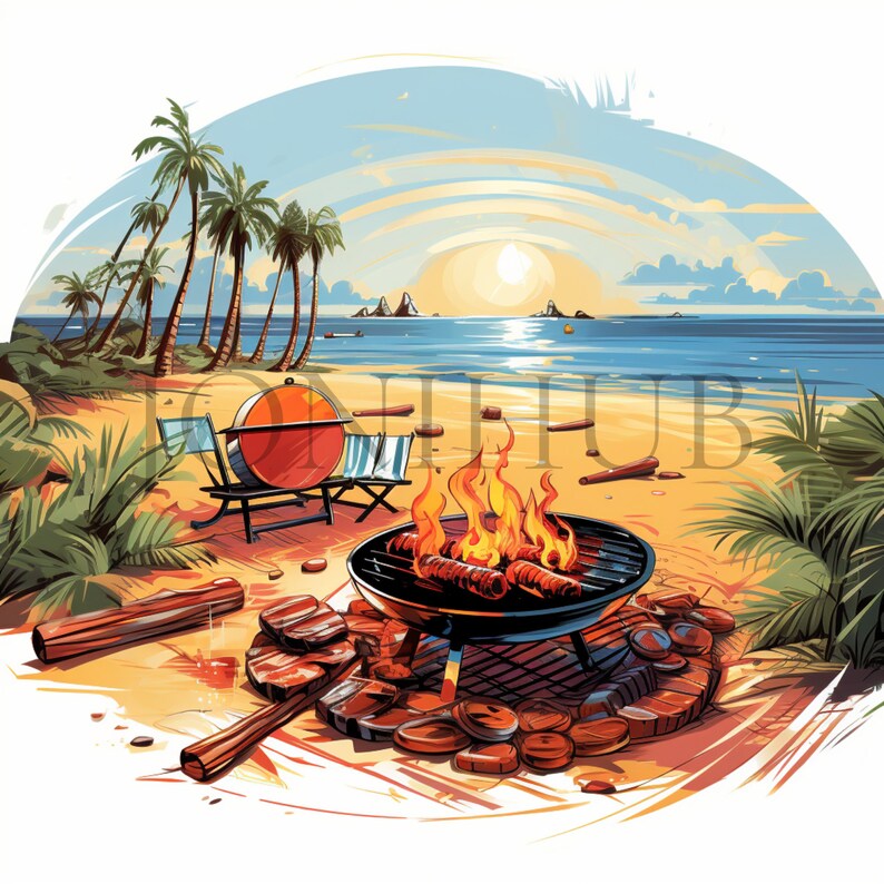 Summer BBQ Clipart | 10 High Quality Jpg's | Digital Download | Outdoor ...