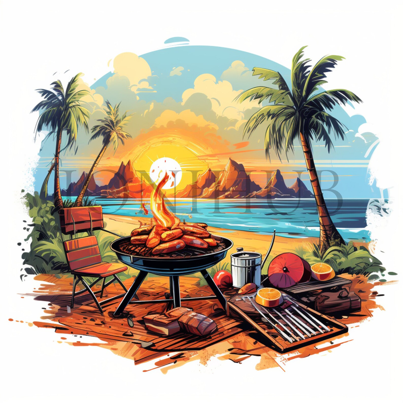 Summer BBQ Clipart | 10 High Quality Jpg's | Digital Download | Outdoor ...
