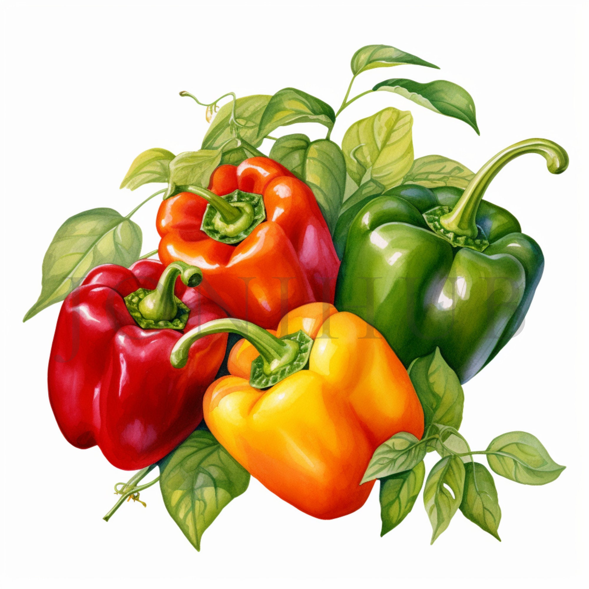 Bell Peppers Clipart | 10 High Quality Jpg's | Digital Download ...