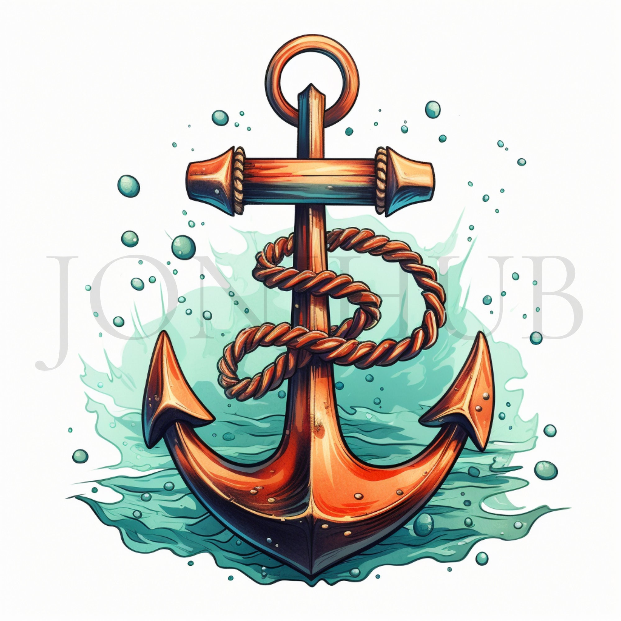 Anchor Clipart 10 High Quality Jpgs Digital Download Nautical Anchor ...