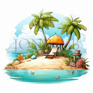 Summer Scene Clipart | 10 High Quality Jpg's | Digital Download ...