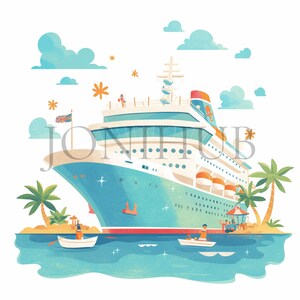 Cruise Vacation Clipart | 10 High Quality Jpg's | Digital Download ...
