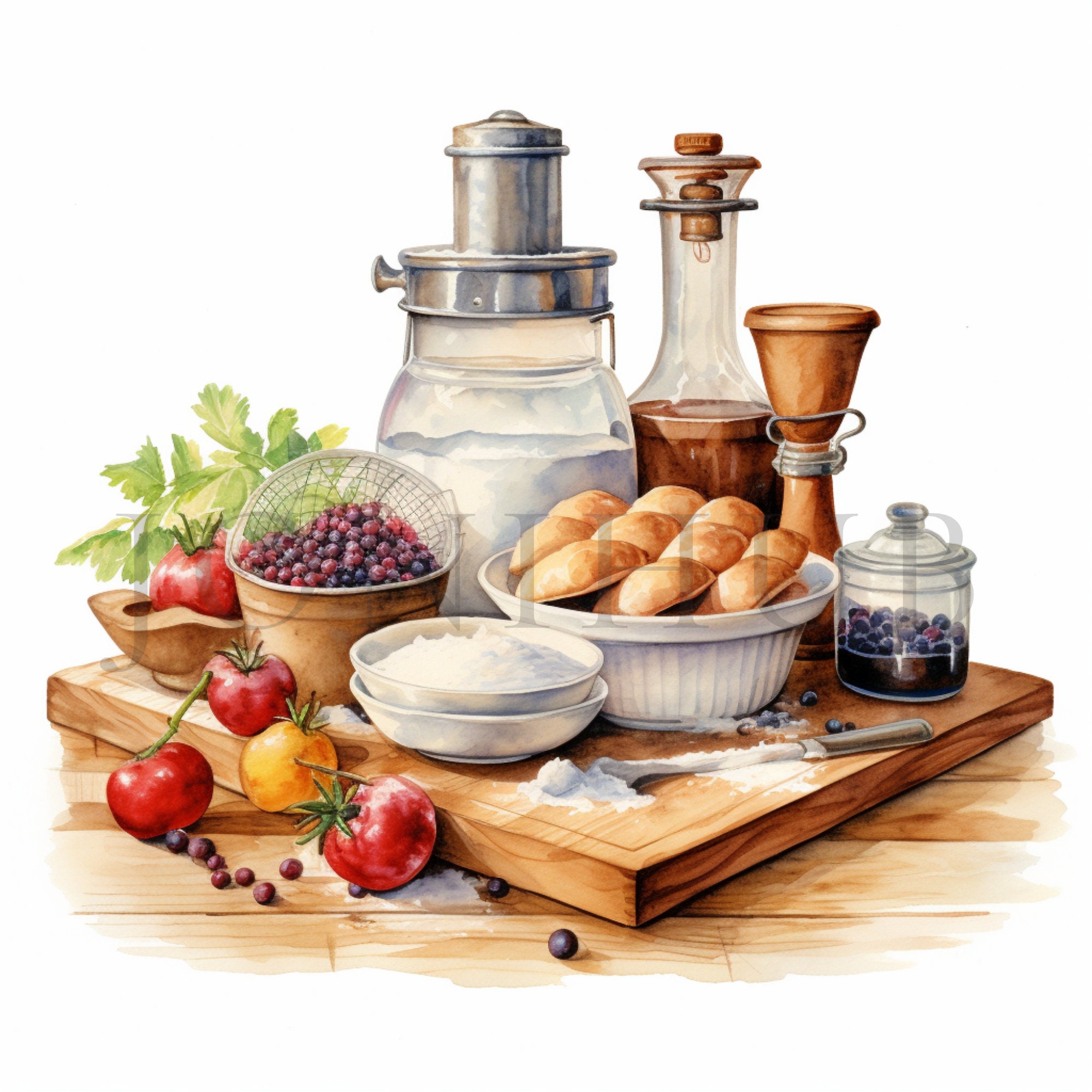 Vintage Baking Clipart 10 High Quality Jpgs Digital Download Bakery ...