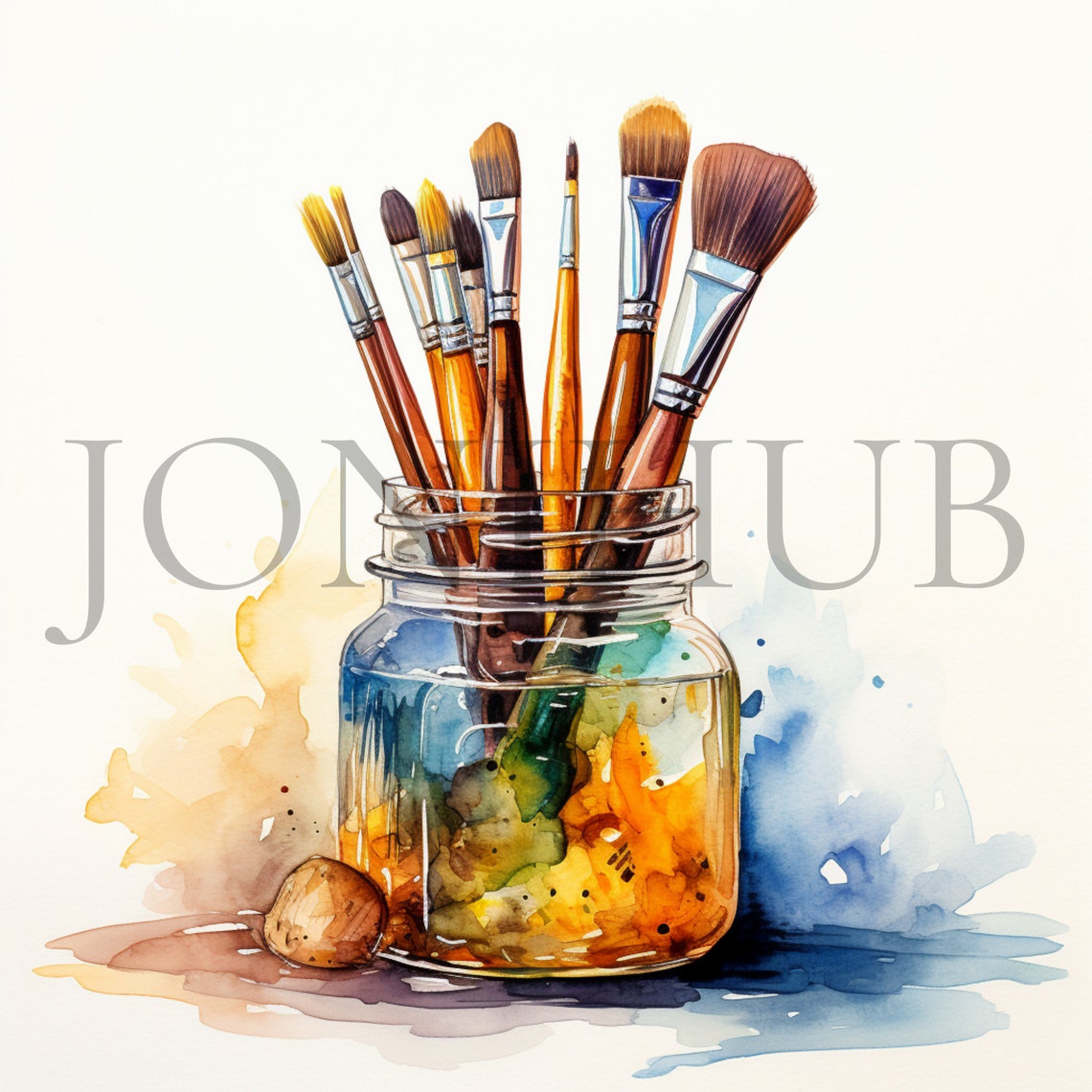 Paint Brushes Clipart 10 High Quality Jpg's Digital Download Brushes ...