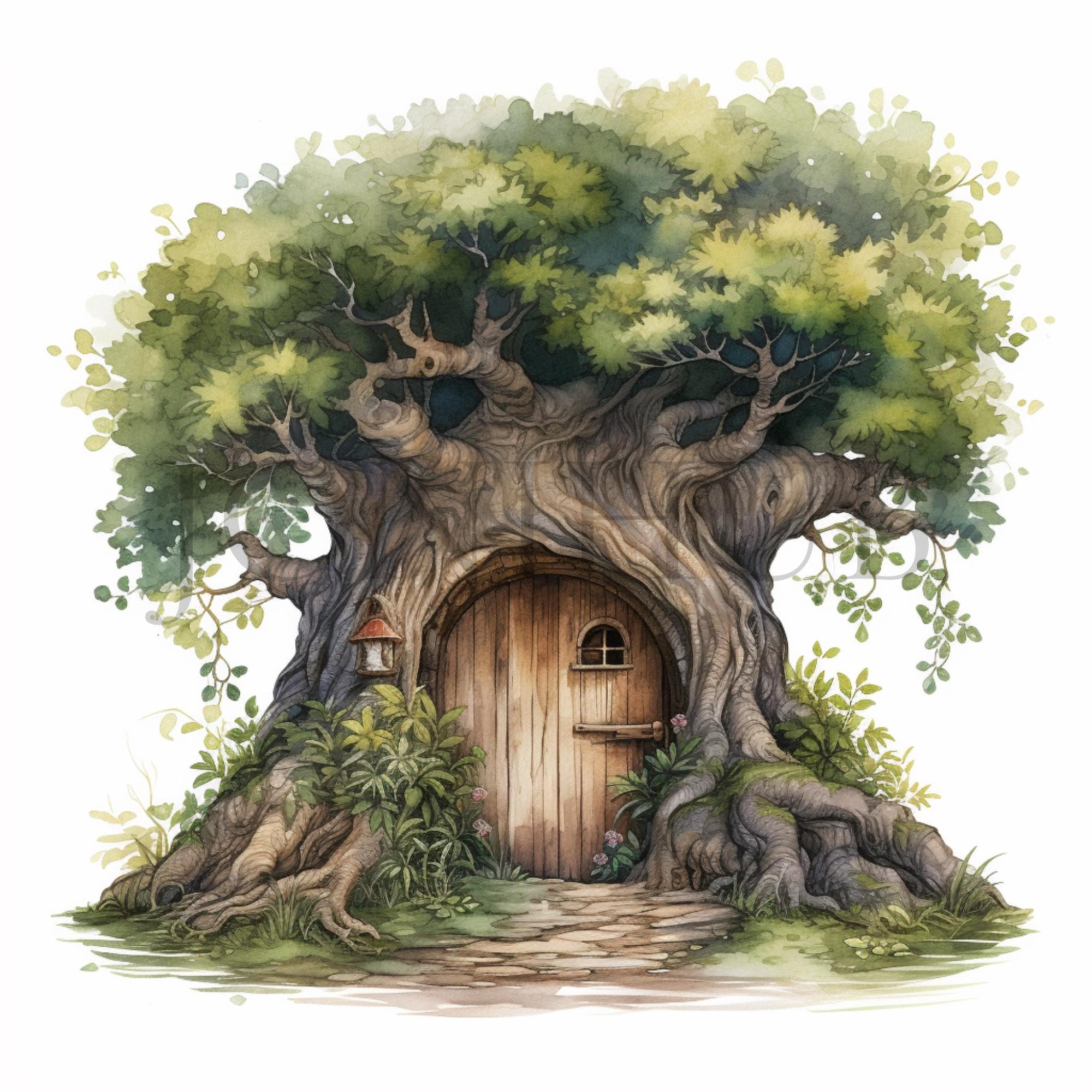 Fairy Tree Trunk Doors Clipart | 10 High Quality Jpg's | Digital ...