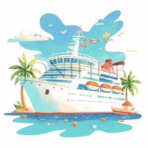 Cruise Vacation Clipart | 10 High Quality Jpg's | Digital Download ...