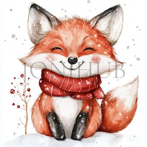 Fox in Winter Clipart 10 High Quality Jpg's Digital Download Mixed ...