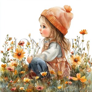 Baby in Flowers Clipart | 10 High Quality Jpg's | Digital Download ...