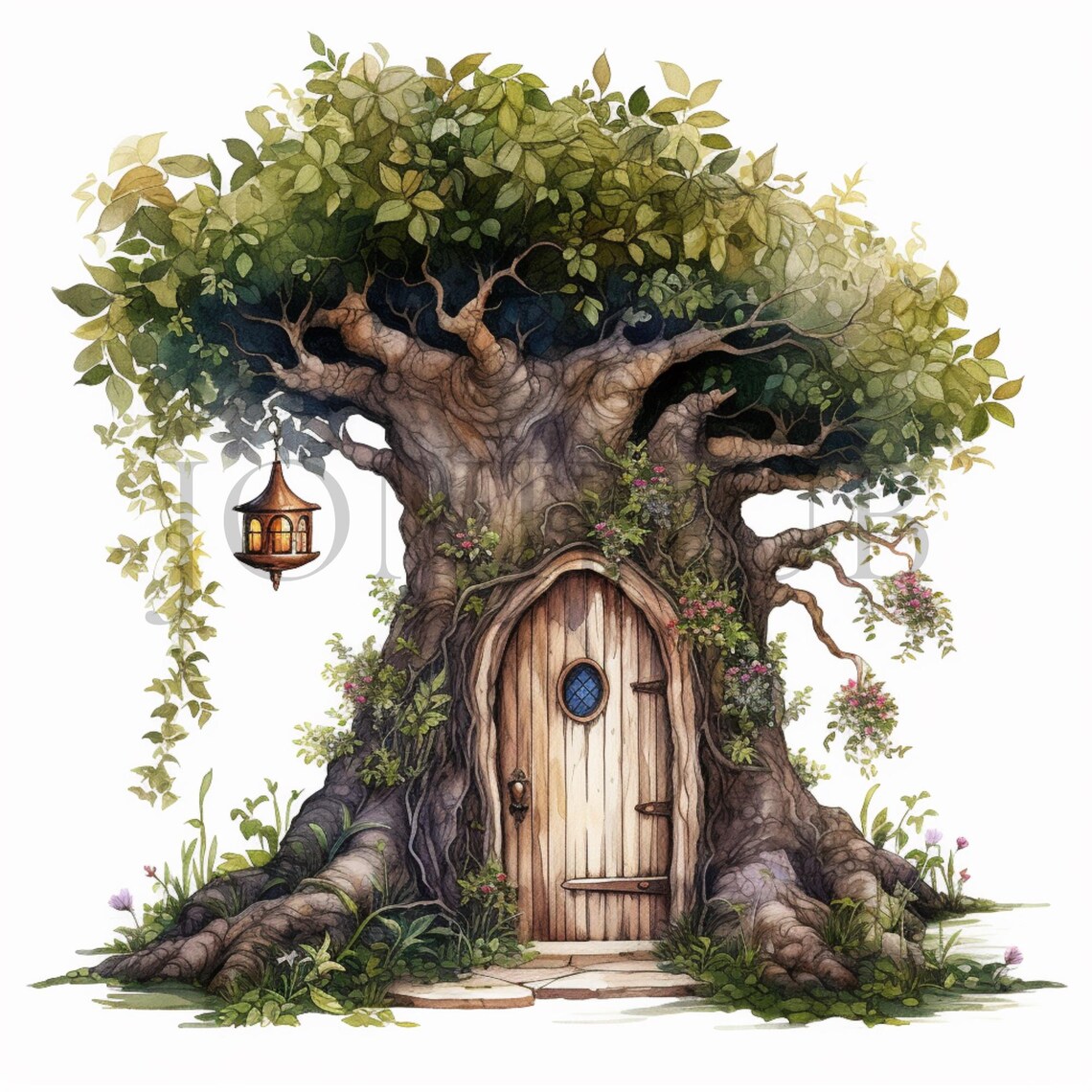 Fairy Tree Trunk Doors Clipart | 10 High Quality Jpg's | Digital ...