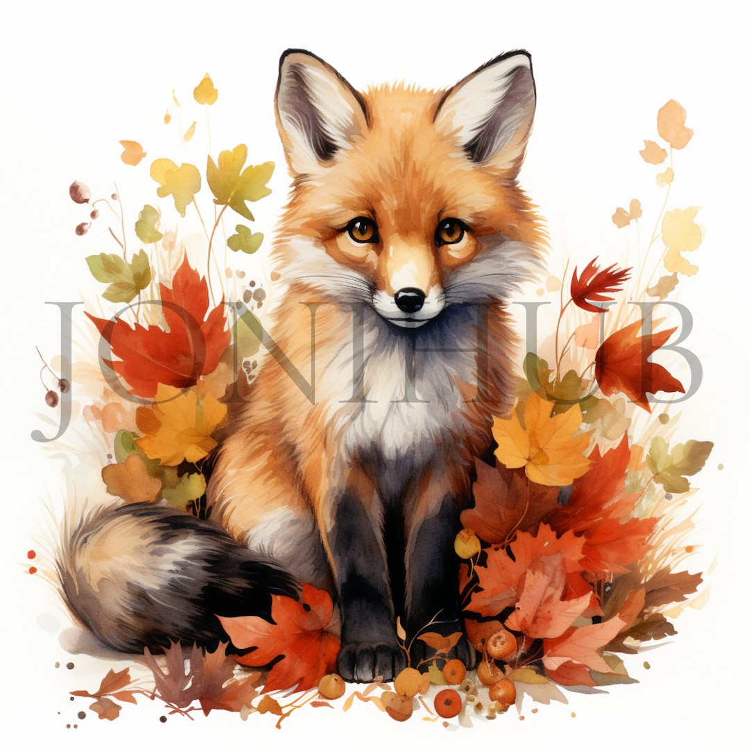 Autumn Foxes Clipart | 10 High Quality Jpg's | Digital Download | Fox ...