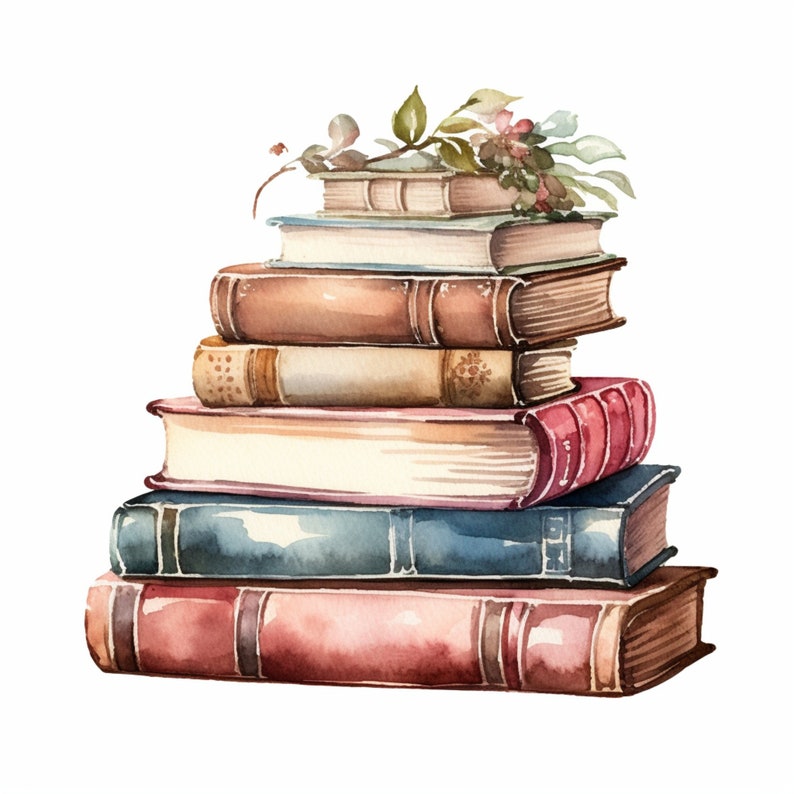 Stack of Books Clipart | 10 High Quality Jpgs | Card Making | Books ...