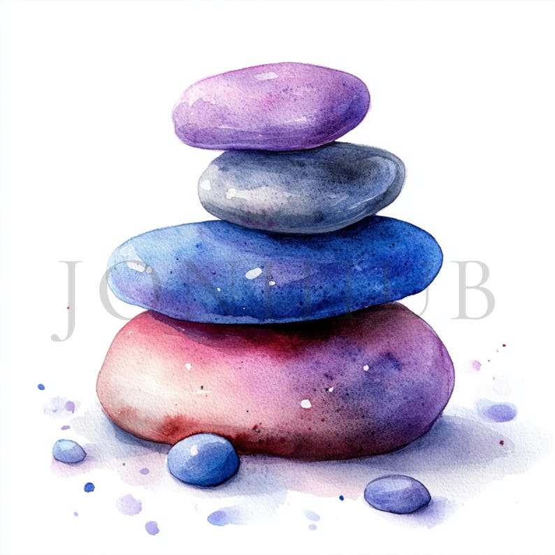 Zen Stones Art Clipart | 10 High Quality JPG | Digital Download | Paper ...