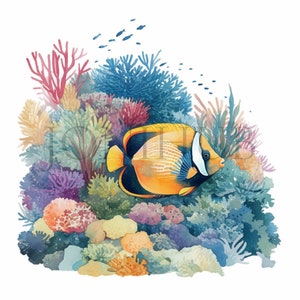 Vibrant Coral Reef Fish Clipart | 10 High Quality Jpg's | Digital ...