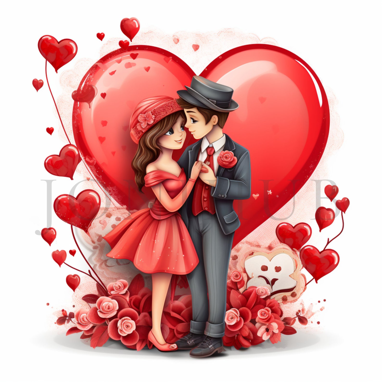 Valentines Day Couple Clipart, 10 High Quality Jpgs, Valentines Day ...