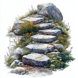 Rocky Path Clipart | 10 High Quality Jpgs | Digital Download | Nursery ...