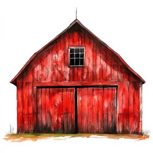 Red Barn Clipart | 10 High Quality Jpg's | Digital Download | Clipart ...