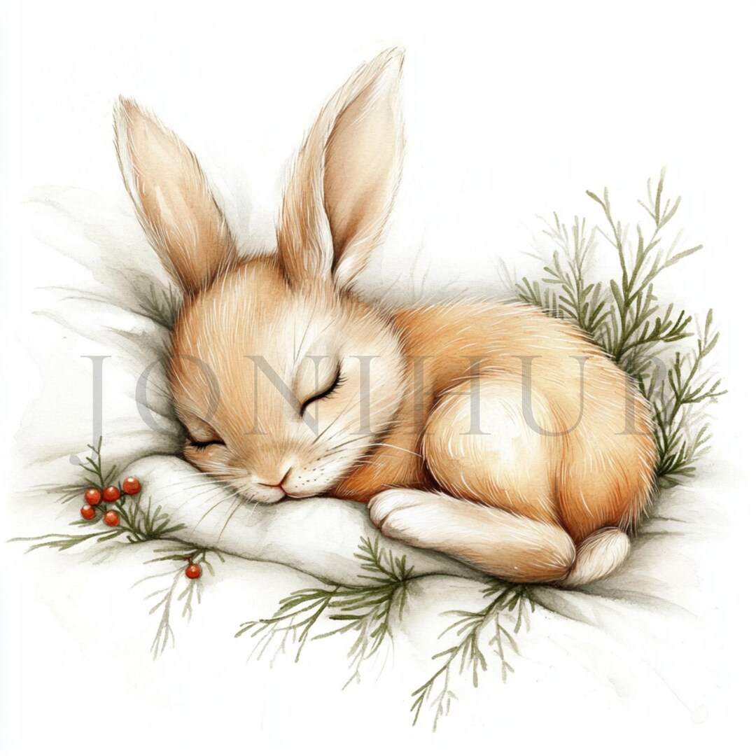 Sleeping Bunny Clipart | 10 High Quality Jpgs | Digital Download | Cute ...