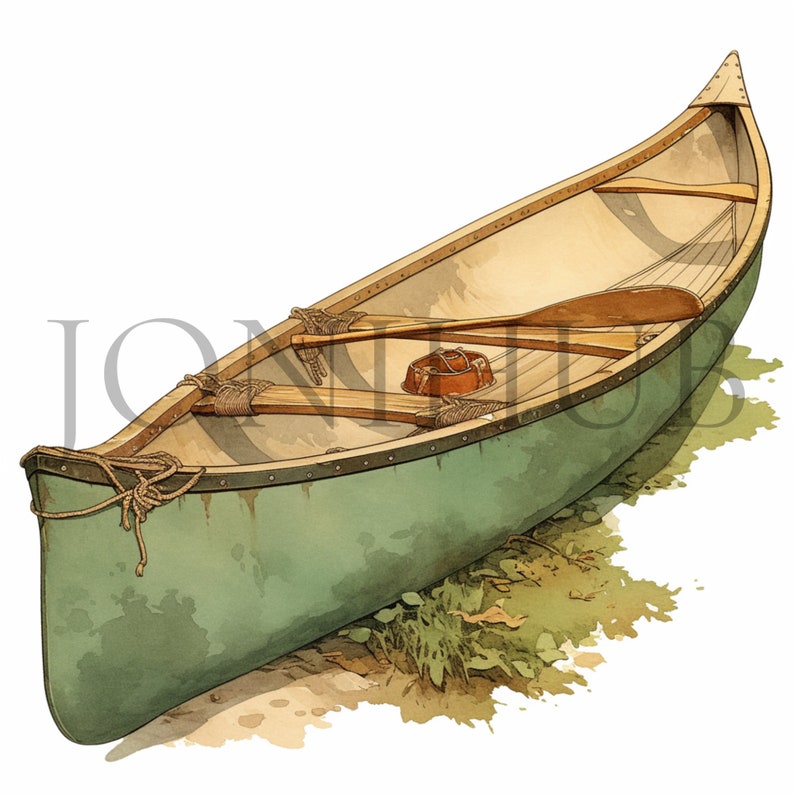 Vintage Canoe Clipart | 10 High Quality Jpg's | Digital Download ...