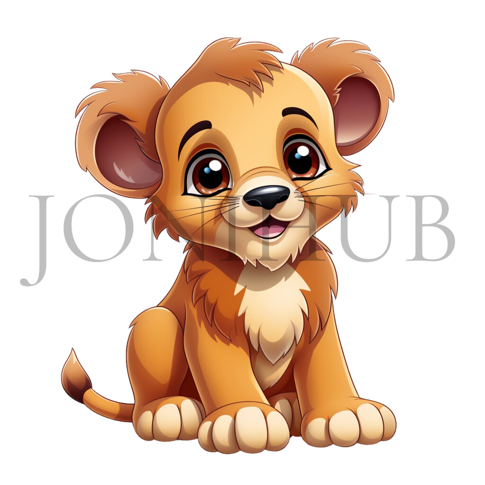 Cute Lion Cub Clipart 10 High Quality Jpg's Digital Download Adorable ...