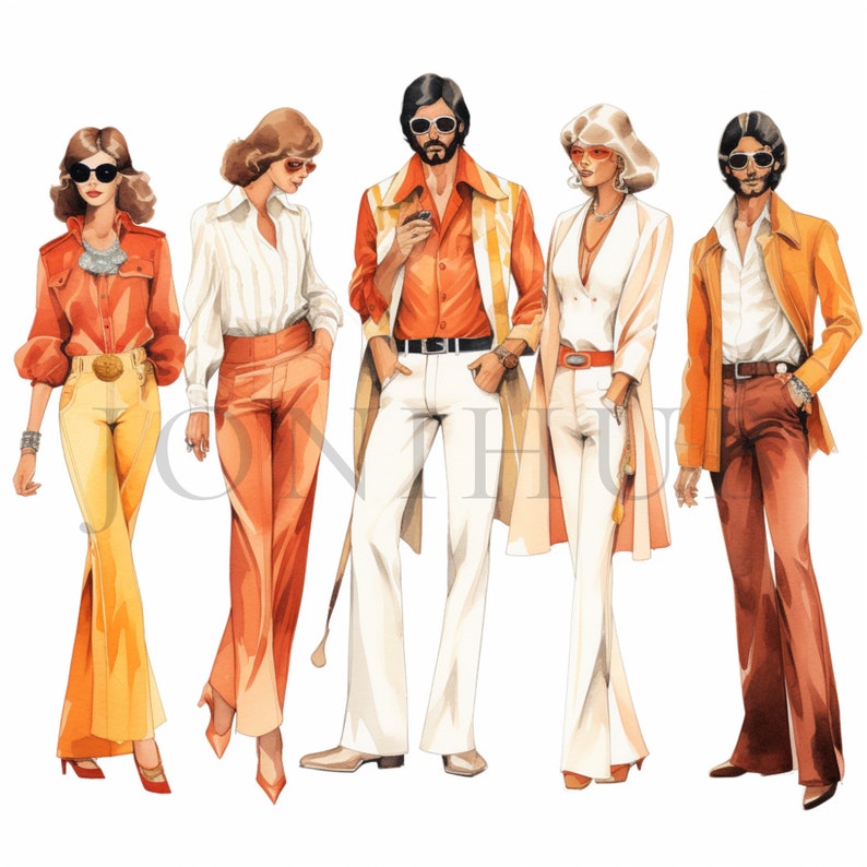 70s Fashion Clipart 10 High Quality Jpg's Digital Download Fashion ...