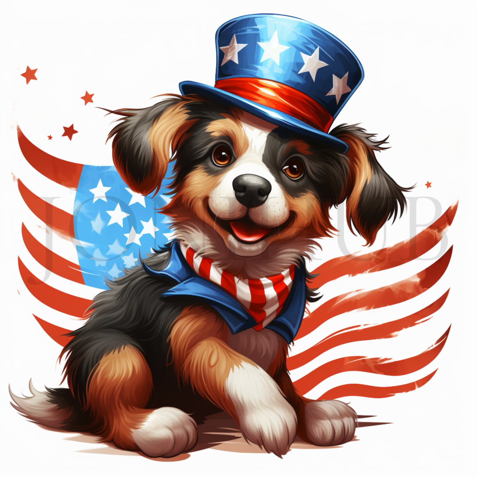 4th of July Dog Clipart | 10 High Quality Jpgs | Patriotic Clipart ...