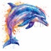Colorful Dolphins Clipart | 10 High Quality Jpg's | Digital Download ...
