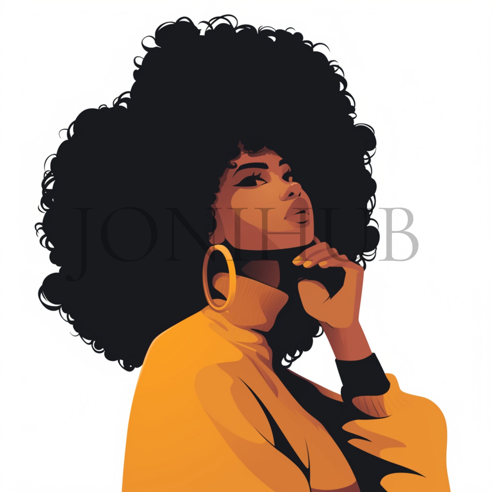 Afro Woman Clipart | 10 High Quality Jpg's | Digital Download | Woman ...