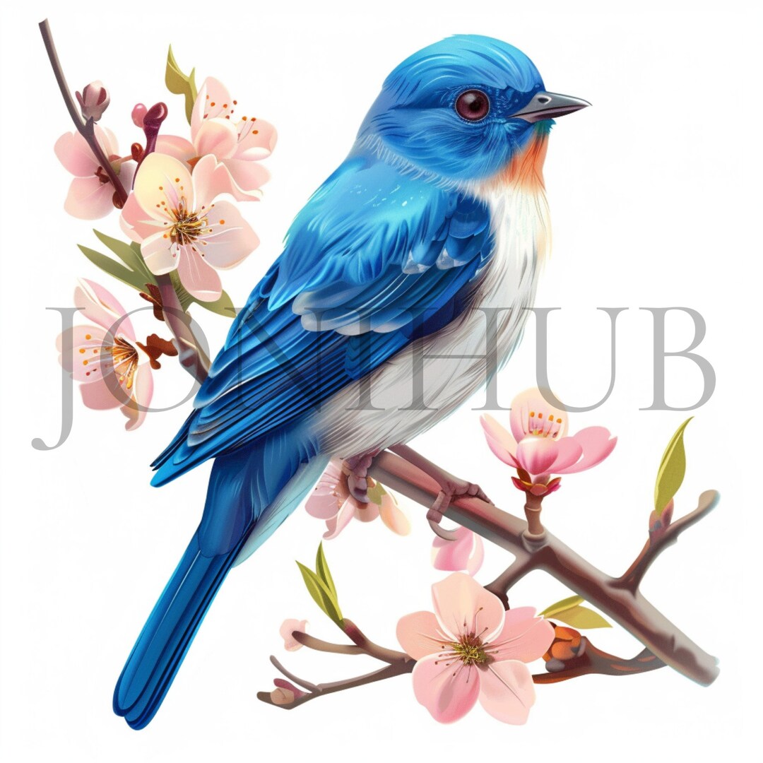 Spring Blue Bird Clipart | 10 High Quality Jpg's | Digital Download ...