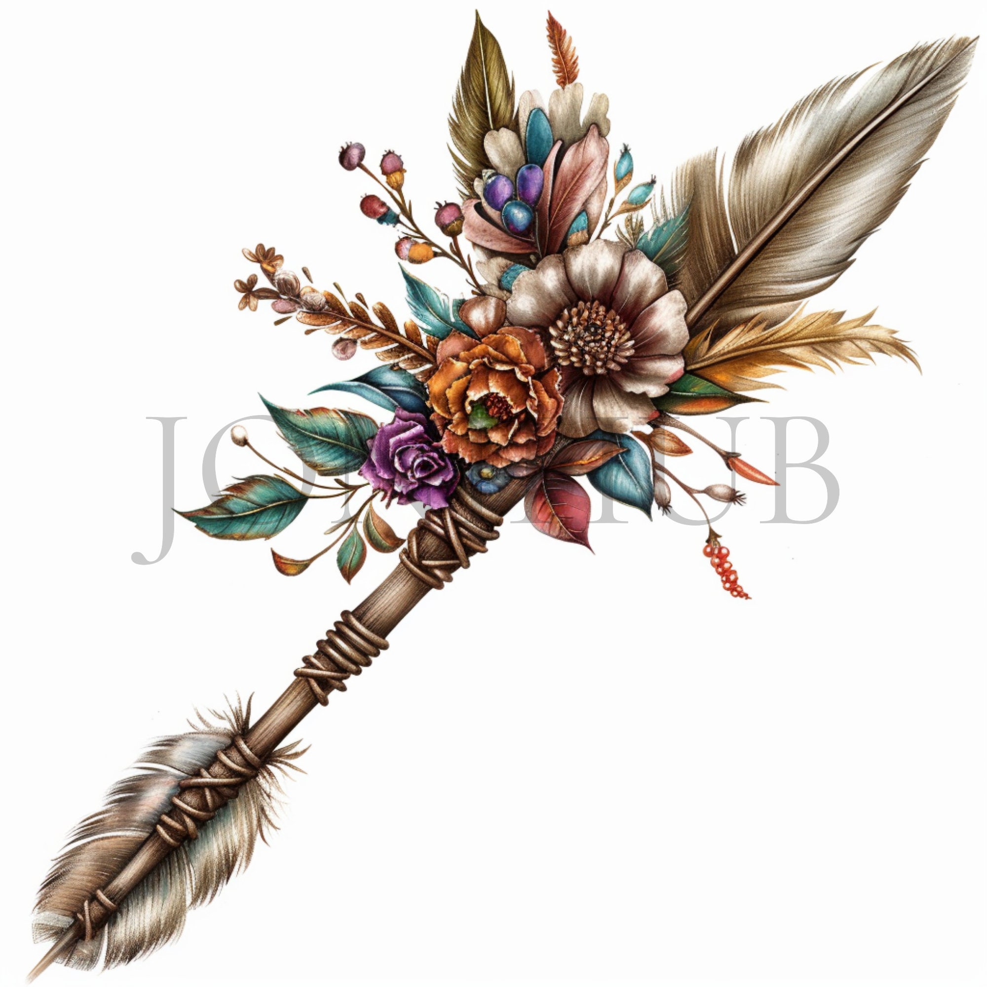 Floral Arrows Clipart | 10 High Quality Jpg's | Digital Download ...